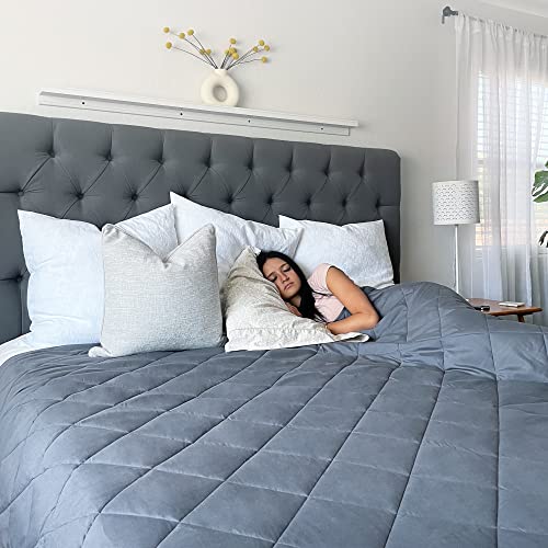 HomeSmart Products Weighted Blanket King Size 15lbs for Adults & Couples - 400 Thread Count Resort Quality Softness (88"x96")