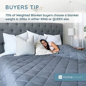 HomeSmart Products Weighted Blanket King Size 15lbs for Adults & Couples - 400 Thread Count Resort Quality Softness (88"x96")