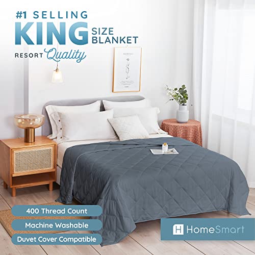 HomeSmart Products Weighted Blanket King Size 15lbs for Adults & Couples - 400 Thread Count Resort Quality Softness (88"x96")