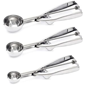 3 pack ice cream scoop, cookie scoop set, small/medium/large, ice cream scooper, cookie scoops for baking