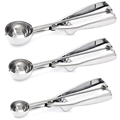 3 Pack Ice Cream Scoop, Cookie Scoop Set, Small/Medium/Large, Ice Cream Scooper, Cookie Scoops for Baking