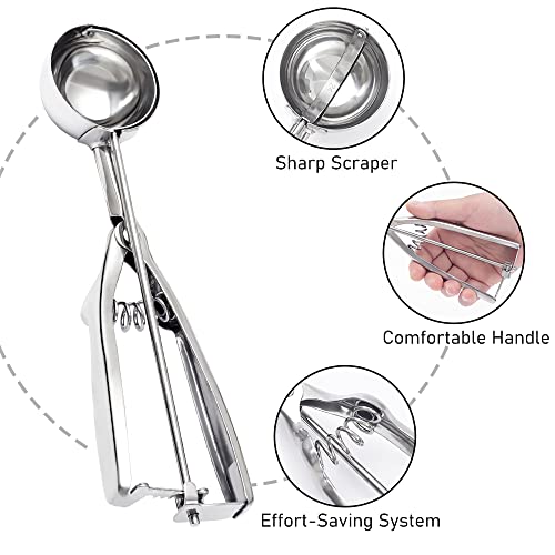 3 Pack Ice Cream Scoop, Cookie Scoop Set, Small/Medium/Large, Ice Cream Scooper, Cookie Scoops for Baking