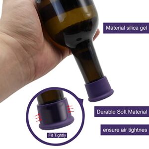 6PCS Wine Stoppers, Reusable Silicone Wine Corks, Glass Corks Beverages Beer Champagne Bottles for Corks to Keep Wine Fresh