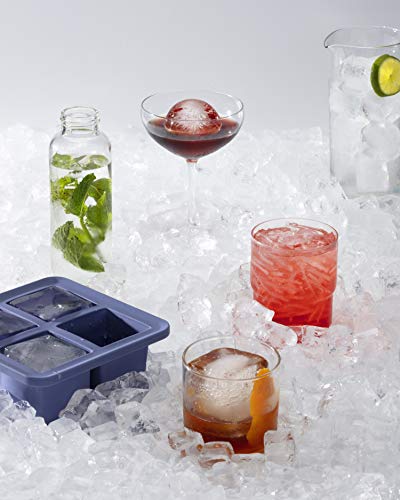 W&P Peak Silicone Extra Large Cube Ice Tray w/ Protective Lid | Charcoal | Easy to Remove Ice Cubes | Food Grade Premium Silicone | Dishwasher Safe, BPA Free