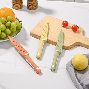 COKUMA Paring Knives With Sheath, 6PCS Paring knife (3pcs pairing knife & 3pcs knife sheath), German Steel Paring Knife Set, Fruit and Vegetable Knife for both Home & Restaurant