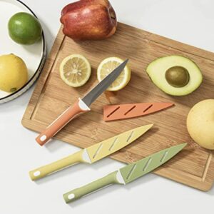 COKUMA Paring Knives With Sheath, 6PCS Paring knife (3pcs pairing knife & 3pcs knife sheath), German Steel Paring Knife Set, Fruit and Vegetable Knife for both Home & Restaurant