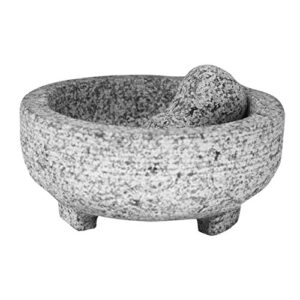 vasconia 4-cup granite molcajete mortar and pestle, gray