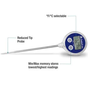 DeltaTrak 11040 Professional Digital Meat Themometer Waterproof for Kitchen, Food Cooking, Grill, BBQ, Smoker, Candy, Coffee, Blue