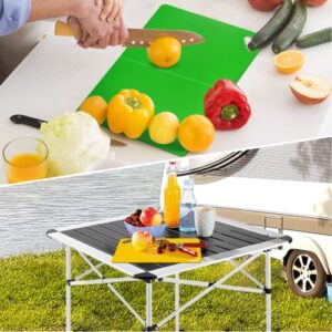 Kitchen Cutting Board Set Plastic - Extra Thick Foldable Flexible Cutting Mat for Cooking, Non-Slip Chopping Board for Camping with Colored Food Icons & Easy-Grip Handles, Dishwasher Safe, Set of 6