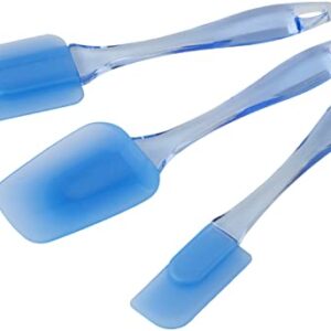 Wilton Easy Flex Silicone Spatula Set, Your Go-To Tools for Mixing, Folding, Scraping, Cooking and Serving., Blue, 3-Piece