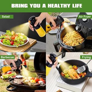 Oil Sprayer for Cooking, Upgraded Olive Oil Sprayer Bottle, Air Fryer Accessories, Oil Mister for Air Fryer, 7oz/200ml Oil Vinegar Spritzer, Kitchen Gadgets for Salad, BBQ, Roasting (Black)