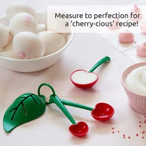 OTOTO Mon Cherry Measuring Spoons & Egg Separator- Valentines Gift for Her, Valentines Gifts- Measuring Spoon Set For Baking- BPA-free & Dishwasher Safe Teaspoon Set, Dry & Liquid Ingredients (4 pc)