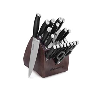 calphalon contemporary self-sharpening 20-piece knife block set with sharpin technology, black