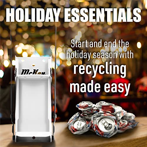 McKay 12 oz. Metal Can Crusher, Heavy-Duty Wall-Mounted Smasher for Aluminum Seltzer, Soda, Beer Cans and Bottles for Recycling, Gadgets for Home (White)