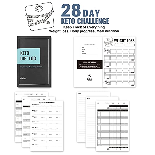 Keto Diet Cheat Sheet Magnets Kit, Magnetic Quick Reference Keto Food List Guide Charts 239 Foods and Swap for Beginners with Keto Tracker Log Macro Carbs Counter Journal Planner, Body Measuring Tape