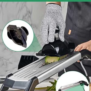 JOYHILL V-Blade Mandoline Slicer - Premium Stainless Steel Vegetable Chopper with 5 Blades, Safety Gloves, and Easy-to-Clean Design