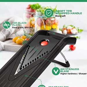 JOYHILL V-Blade Mandoline Slicer - Premium Stainless Steel Vegetable Chopper with 5 Blades, Safety Gloves, and Easy-to-Clean Design