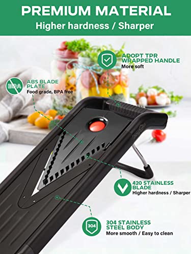 JOYHILL V-Blade Mandoline Slicer - Premium Stainless Steel Vegetable Chopper with 5 Blades, Safety Gloves, and Easy-to-Clean Design