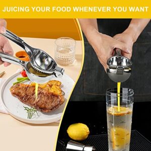 Premium Lemon Squeezer, TEZZ Large Heavy Duty Handhelp Juicer for Lemon/Citrus, Stainless Steel Hand Press Juicer, Lime Squeezer Bar Tool, Manual Citrus Press