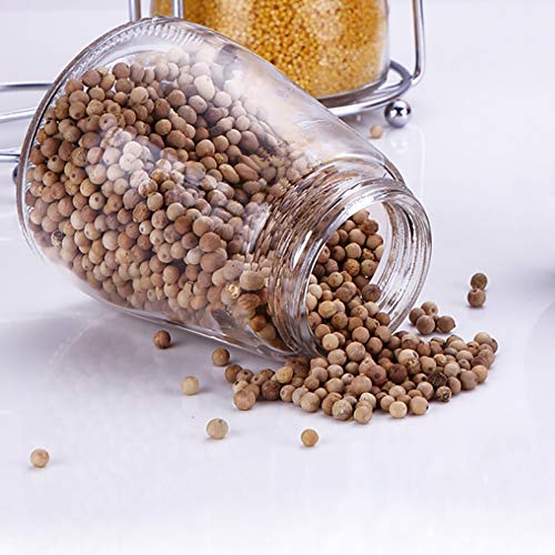 Stainless Steel Salt & Pepper Grinder with Lid, Ceramic Blades Glass Body Spice & Salt Shaker,Adjustable Coarseness Pepper & Salt Mill