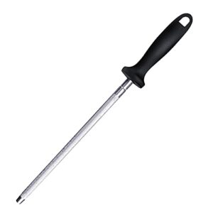 knife sharpener rod, fanerfun 13 inch carbon steel professional knife sharpening steel, knife sharpener with hanging holes (13 inches)