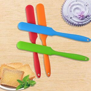 4pcs Silicone Spatula Set Heat Resistant Cake Cream Butter Spatulas Mixing Batter Scraper Non-Stick Flexible Baking Cooking Tool 4 Colors (multicolor)