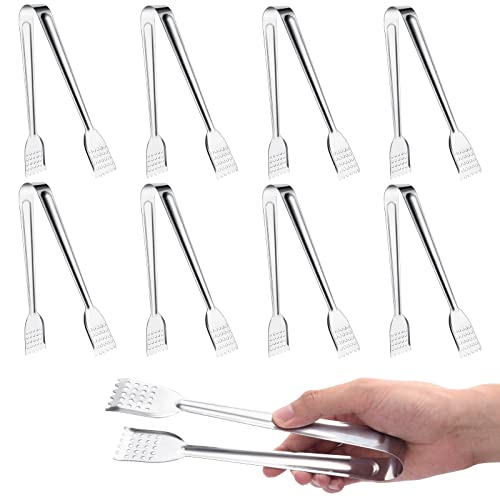 8 Pack Serving Tongs by Tcoin, 7 Inch Functional Small Tongs for Serving Food for Parties and Holiday Get-togethers, Food Tongs Buffet Tongs Appetizer Tongs Kitchen Tongs,Versatile and Durable