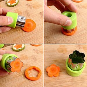 LENK Vegetable Cutter Shapes Set,Mini Pie,Fruit and Cookie Stamps Mold,Cookie Cutter Decorative Food,for Kids Baking and Food Supplement Tools Accessories Crafts for Kitchen,Green,9 Pcs