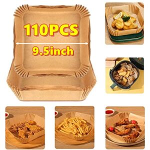 uhouse air fryer liners 9 inch square, air fryer disposable paper liner square, air fryer liners disposable,baking paper for air fryer and baking roasting microwave