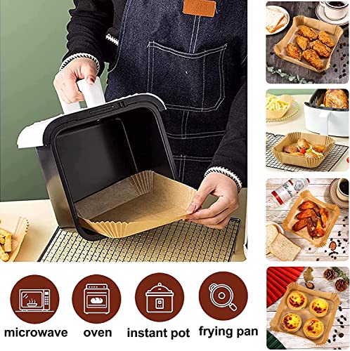 UHOUSE air fryer liners 9 inch square, air fryer disposable paper liner square, air fryer liners disposable,Baking Paper for Air Fryer And Baking Roasting Microwave