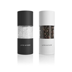 lars nysØm salt and pepper grinder set i salt and pepper mills with adjustable ceramic grinder 2 pieces i manual design spice grinder set i black/white