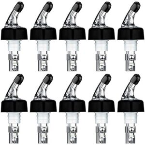 automatic measured bottle pourer spout bottle pourer liquor bottle pourers bottle jigger quick shot spirit measure pourer, 1 oz/ 30 ml (clear, black,20 pieces)