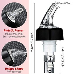 Automatic Measured Bottle Pourer Spout Bottle Pourer Liquor Bottle Pourers Bottle Jigger Quick Shot Spirit Measure Pourer, 1 oz/ 30 ml (Clear, Black,20 Pieces)