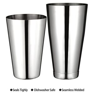 Boston Cocktail Shaker, Bar Bartender Shaking Tins Weighted 28oz Unweighted 18oz for Bartending, Martini Shakers Stainless Steel for Drink | Boston Shaker Set | Silver, by Plat Star