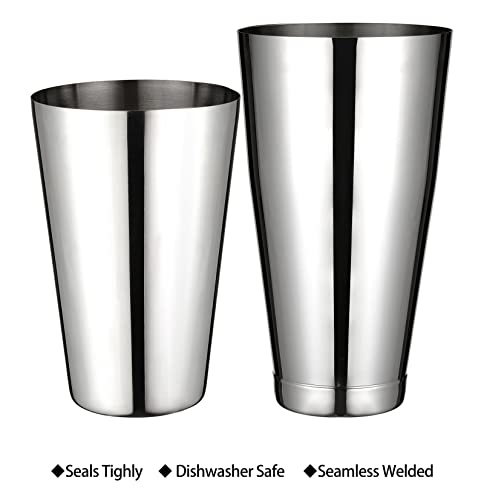 Boston Cocktail Shaker, Bar Bartender Shaking Tins Weighted 28oz Unweighted 18oz for Bartending, Martini Shakers Stainless Steel for Drink | Boston Shaker Set | Silver, by Plat Star