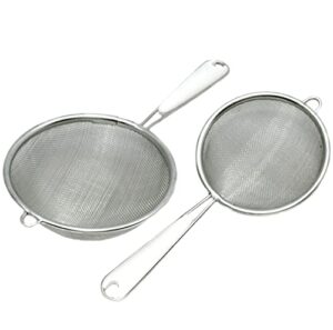 chef craft basic mesh strainer, 3 and 4 inch, 2 piece set, stainless steel