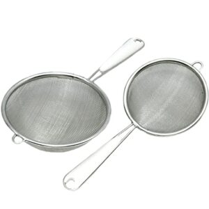 Chef Craft Basic Mesh Strainer, 3 and 4 Inch, 2 Piece Set, Stainless Steel