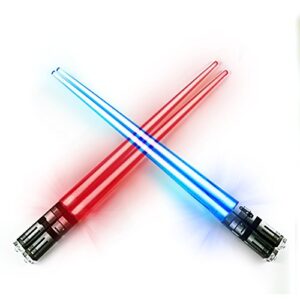 chopsabers light up lightsaber chopsticks led set, 2 pairs, red blue