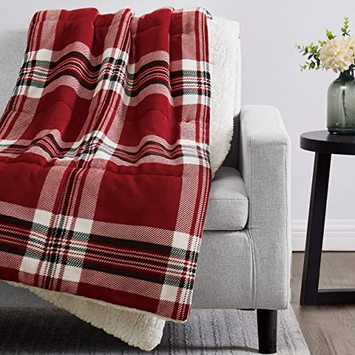 LONDON FOG Cabin Collection, 1 Piece Throw - 50" x 60", Red Multi