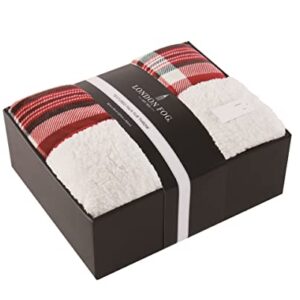 LONDON FOG Cabin Collection, 1 Piece Throw - 50" x 60", Red Multi