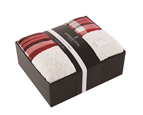 LONDON FOG Cabin Collection, 1 Piece Throw - 50" x 60", Red Multi