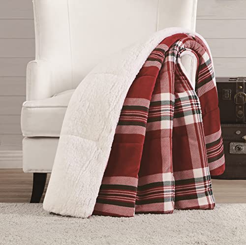 LONDON FOG Cabin Collection, 1 Piece Throw - 50" x 60", Red Multi