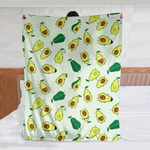 cute avocado throw blanket warm ultra-soft micro fleece blanket for bed couch living room decoration