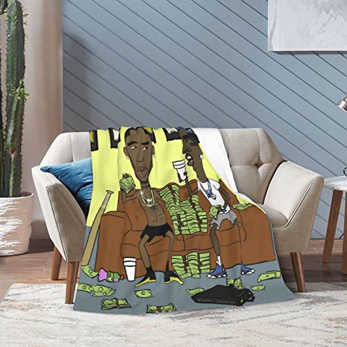 Flannel Plush Nice Young Rapper Dolph Throw Blanket for Cold Weather Outdoor Super Soft and Quality Air Conditioner Quilt Wrinkle-Resistant Blankets 80"X60"