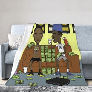 Flannel Plush Nice Young Rapper Dolph Throw Blanket for Cold Weather Outdoor Super Soft and Quality Air Conditioner Quilt Wrinkle-Resistant Blankets 80"X60"