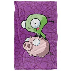 Invader Zim Blanket, 36"x58" Pig Riding Silky Touch Super Soft Throw Blanket