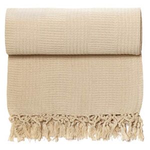 whisper organics organic cotton throw blanket g.o.t.s. certified (60x80, natural)