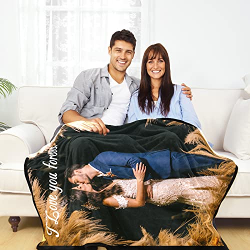 Livole Custom Blanket Customized Blankets with Photos and Text Personalized Pictures Throw Blanket Gifts Flannel Blanket for Baby Boyfriend Mom Dad Christmas Birthday (1-Photo, 30 * 40in)