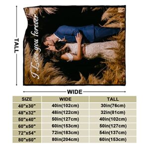 Livole Custom Blanket Customized Blankets with Photos and Text Personalized Pictures Throw Blanket Gifts Flannel Blanket for Baby Boyfriend Mom Dad Christmas Birthday (1-Photo, 30 * 40in)