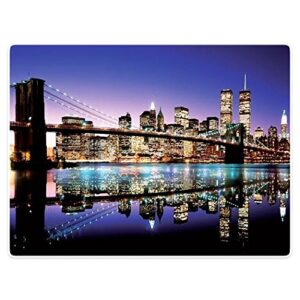 hommomh 60" x 80" blanket throw comfort thin soft air conditioning new york city skyline-brooklyn bridge